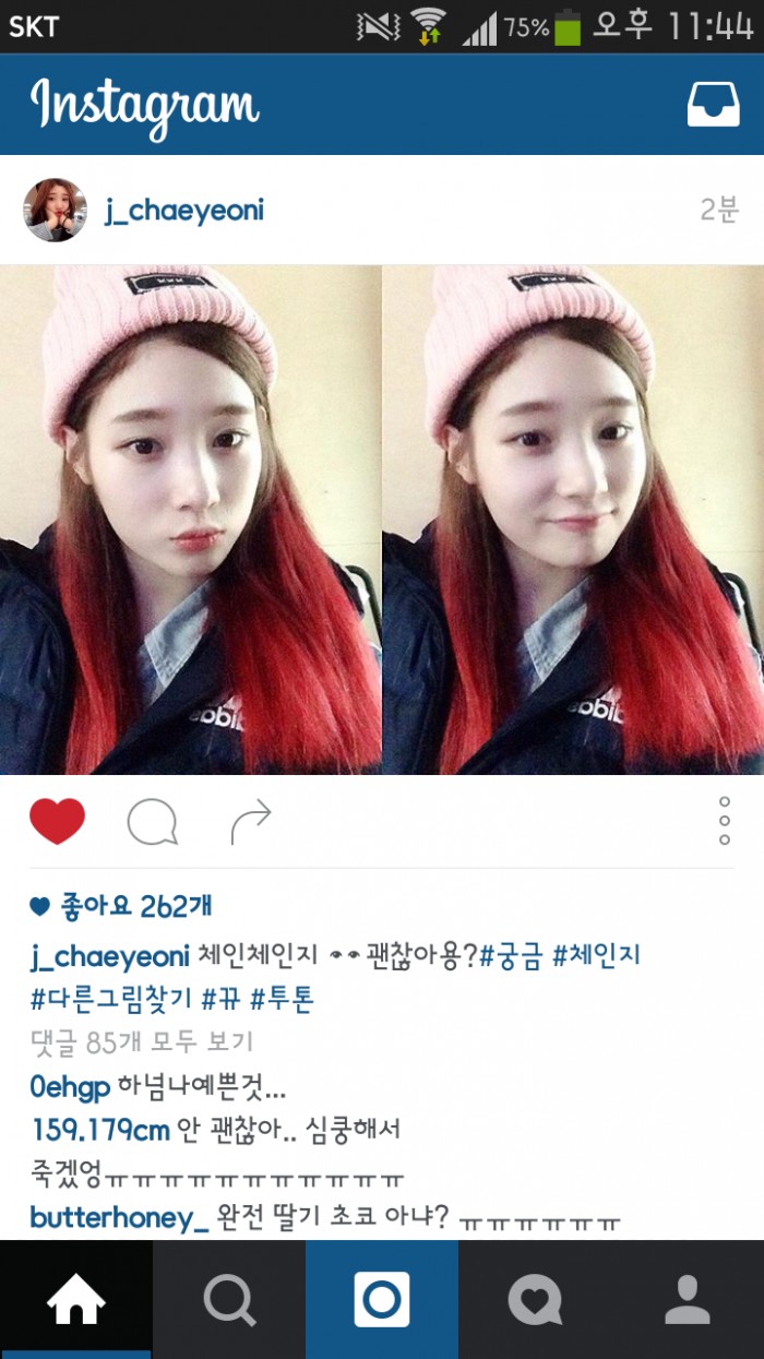 투톤으로 염색한 프로듀스101 정채연.jpg - 인스티즈(instiz) 이슈 카테고리