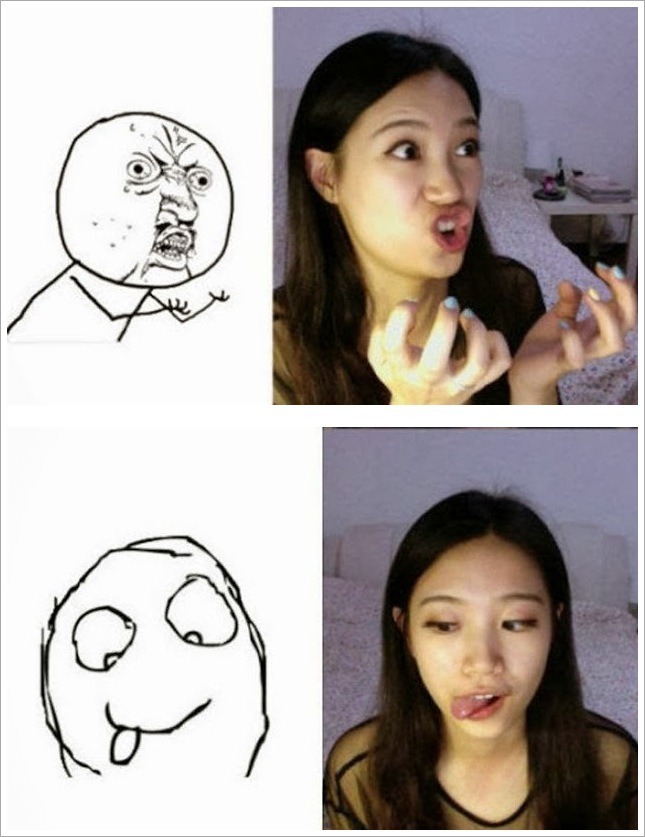 대륙처자의 9gag 표정 따라하기 - 인스티즈(instiz) 이슈 카테고리