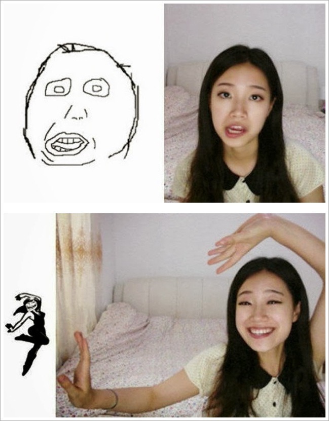 대륙처자의 9gag 표정 따라하기 - 인스티즈(instiz) 이슈 카테고리